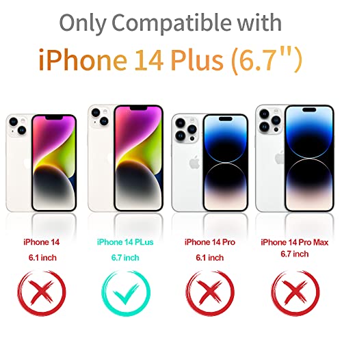 WOLLONY for iPhone 14 Plus Clear Case 3 in 1 Hybrid Heavy Duty Protection Shockproof Hard Bumper Anti-Drop Full Body Protective CoverTransparent Rubber Anti-Scratch Case for iPhone 14 Plus 6.7 inch