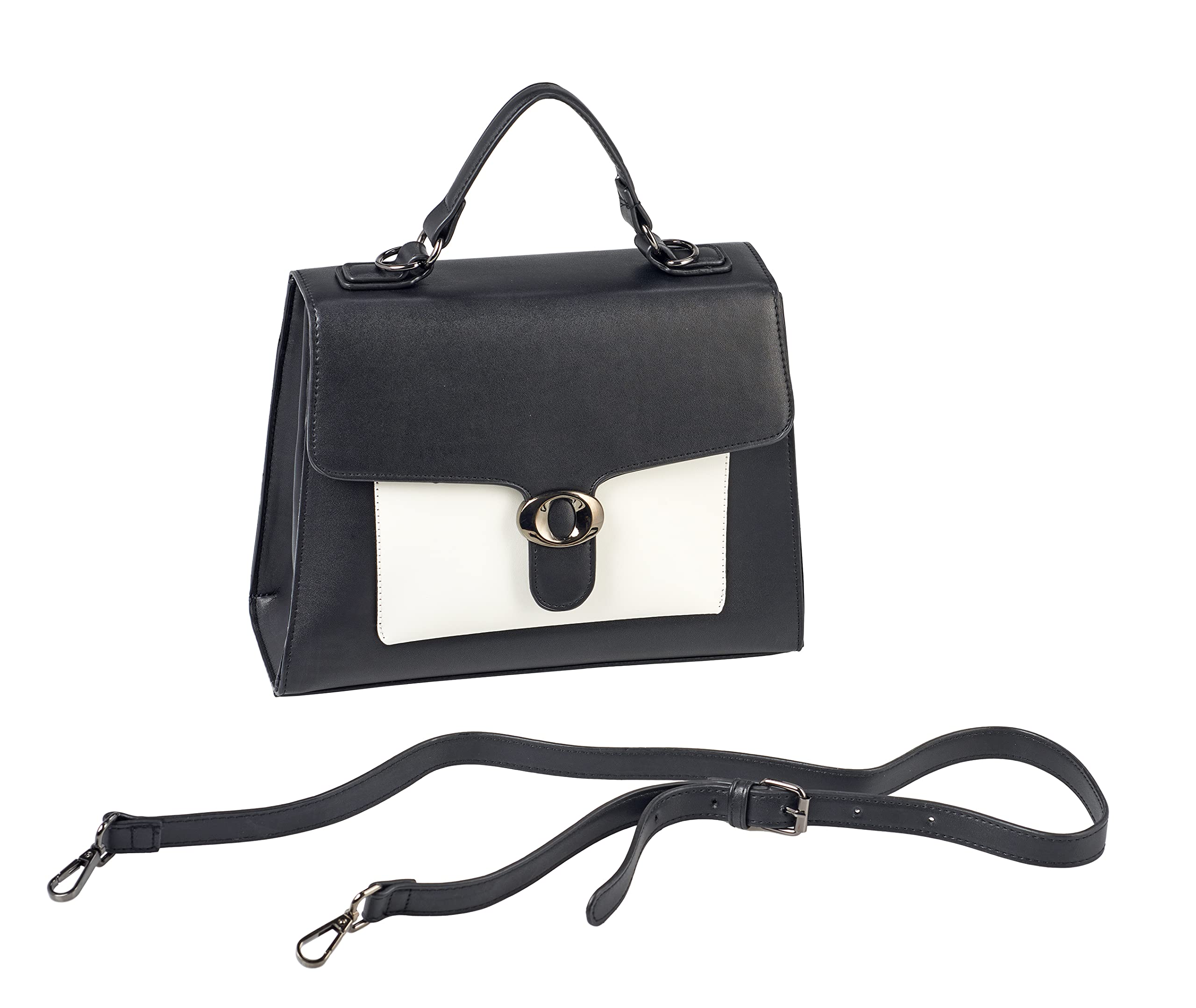 Loulu - Top Handle Bag - Black & White