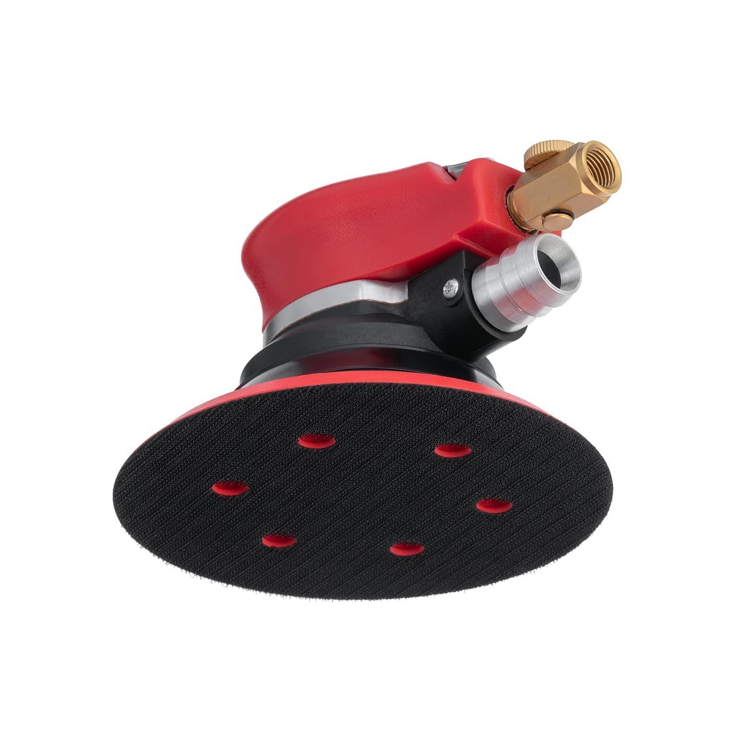 INTERTOOL Heavy Duty 6-inch Air Random Orbital Sander, Vacuum Ready, Pneumatic Palm Sander with Dual-Action, Swivel-Free Finish, Variable Speed for Automotive Body Shop, Woodworking, PT08-1007