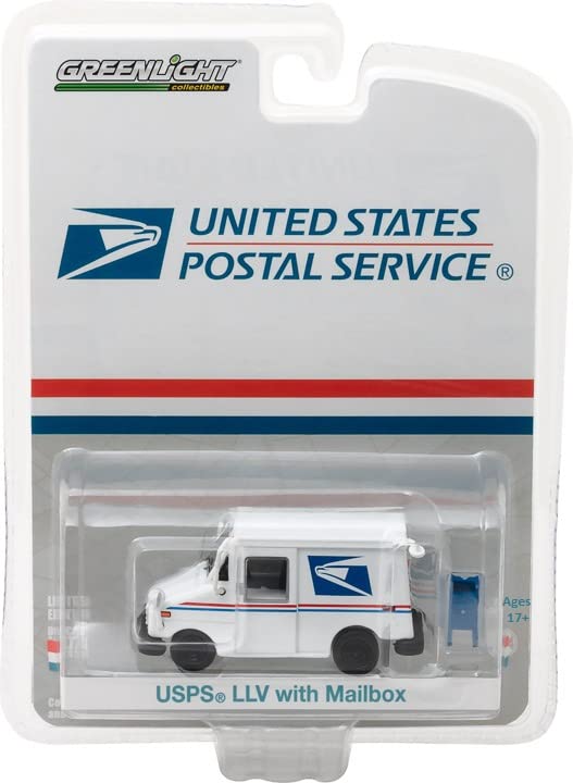 Greenlight 29888 United States Postal Service Long-Life Postal Delivery Vehicle (LLV) with Mailbox (Hobby Exclusive) 1/64 Scale