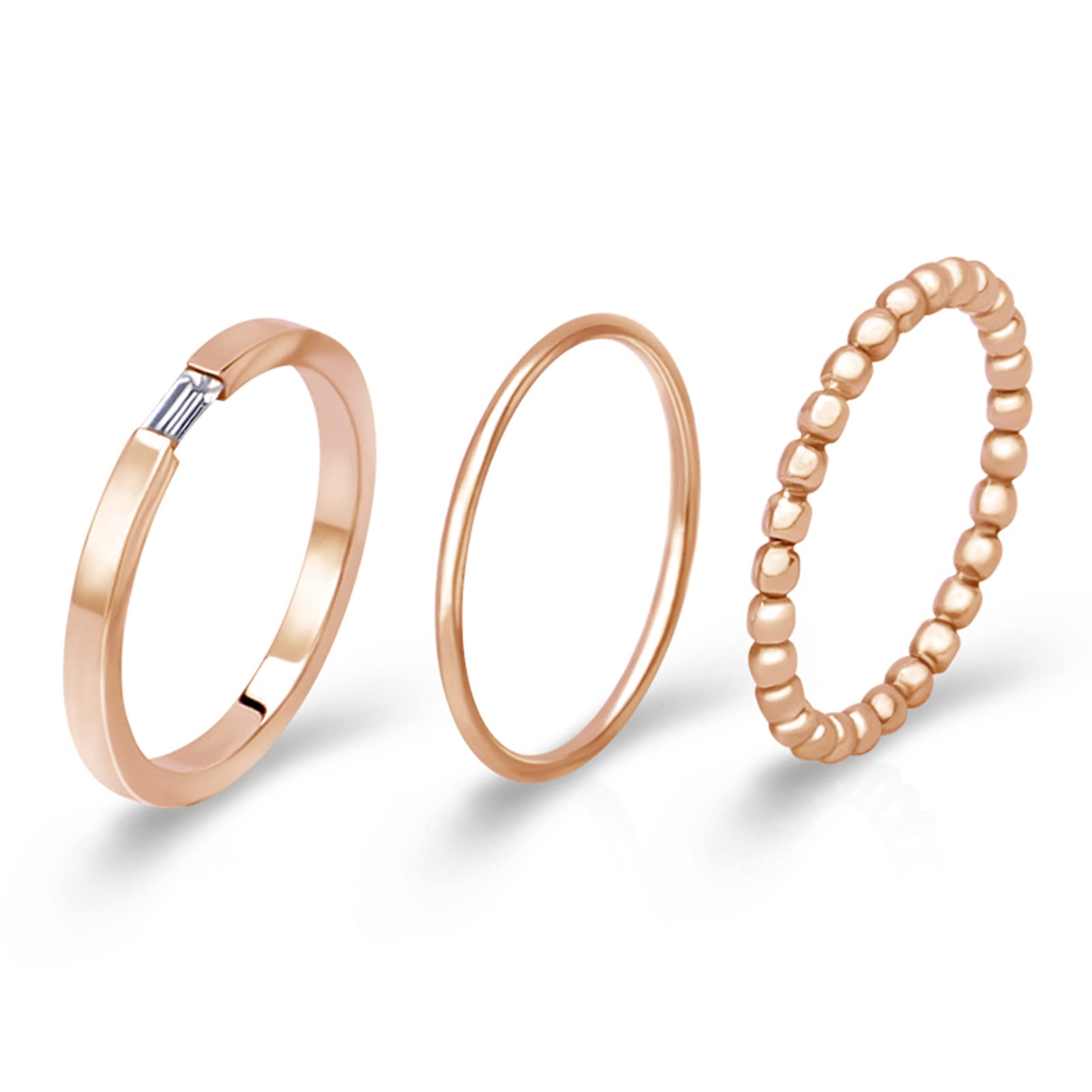 Joacii Gold Rings for Women 18K Gold Plated Stainless Steel Stackable Rings for Men Comfort Fit Size 6