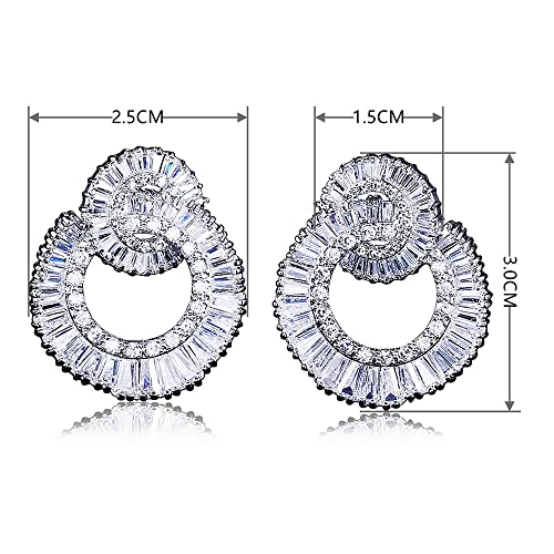 Women Elegant Statement Rhinestone Jewelry Dangle Drop Earrings Studs