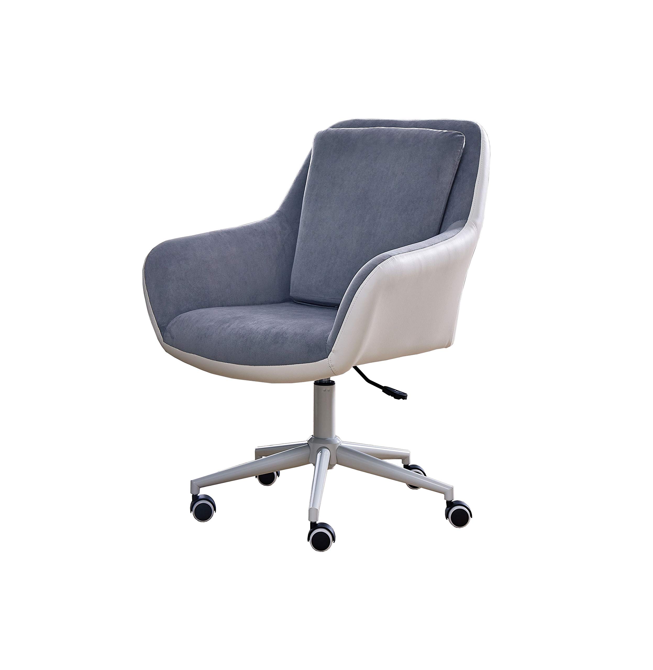 Home Office Chair Executive Mid Back Computer Table Desk Chair - White & Grey