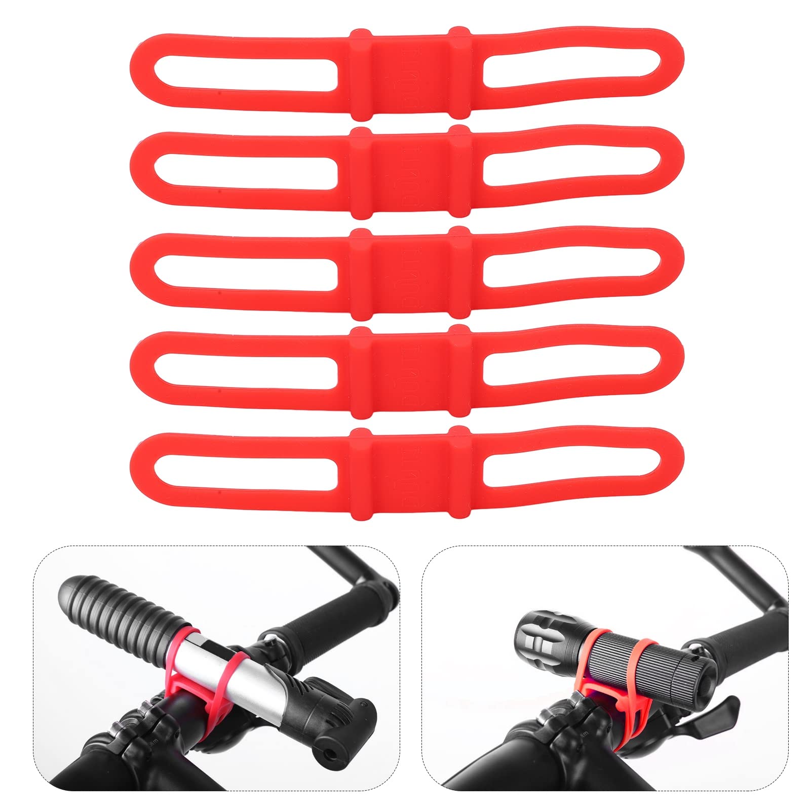 LAIONTY 5 Pcs Bicycle Silicone Mount Band,Bike Light Rubber Band,Bike Light Strap