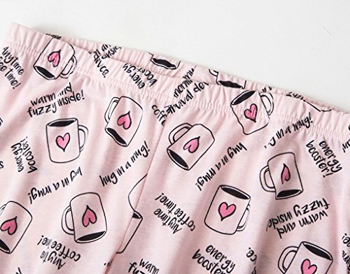 YIJIU Women's Short Sleeve Tops and Capri Pants Cute Cartoon Print Pajama Sets