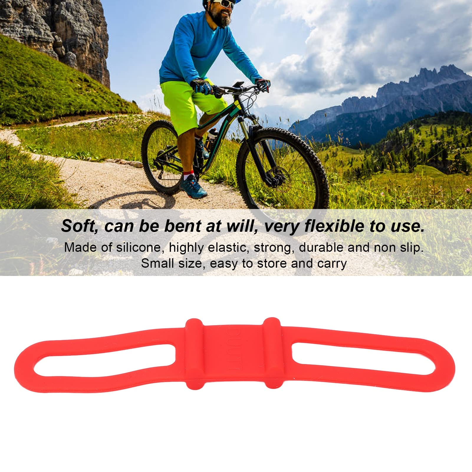 LAIONTY 5 Pcs Bicycle Silicone Mount Band,Bike Light Rubber Band,Bike Light Strap
