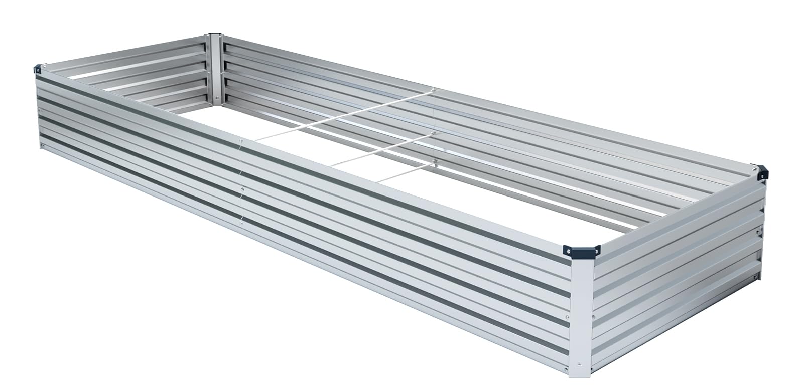 Meberam Galvanized Raised Garden Bed Kit 2PCS Set Outdoor Metal Elevated Plant Box for Vegetable (Galvanized,6x3x1ft)