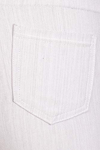 Women's High Waist Stretch Skinny Denim Capri Jeggings with Pockets(Medium, Capri-Grayish White)