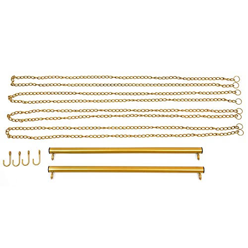 MARTEXBUY 2 Pcs Adjustable Height Clothing Storage Chain Garment Rack, Commercial Wedding Dress Hanging Rack, Ceiling-Mounted Cloth Display Shelf for Home Boutique Clothes Store