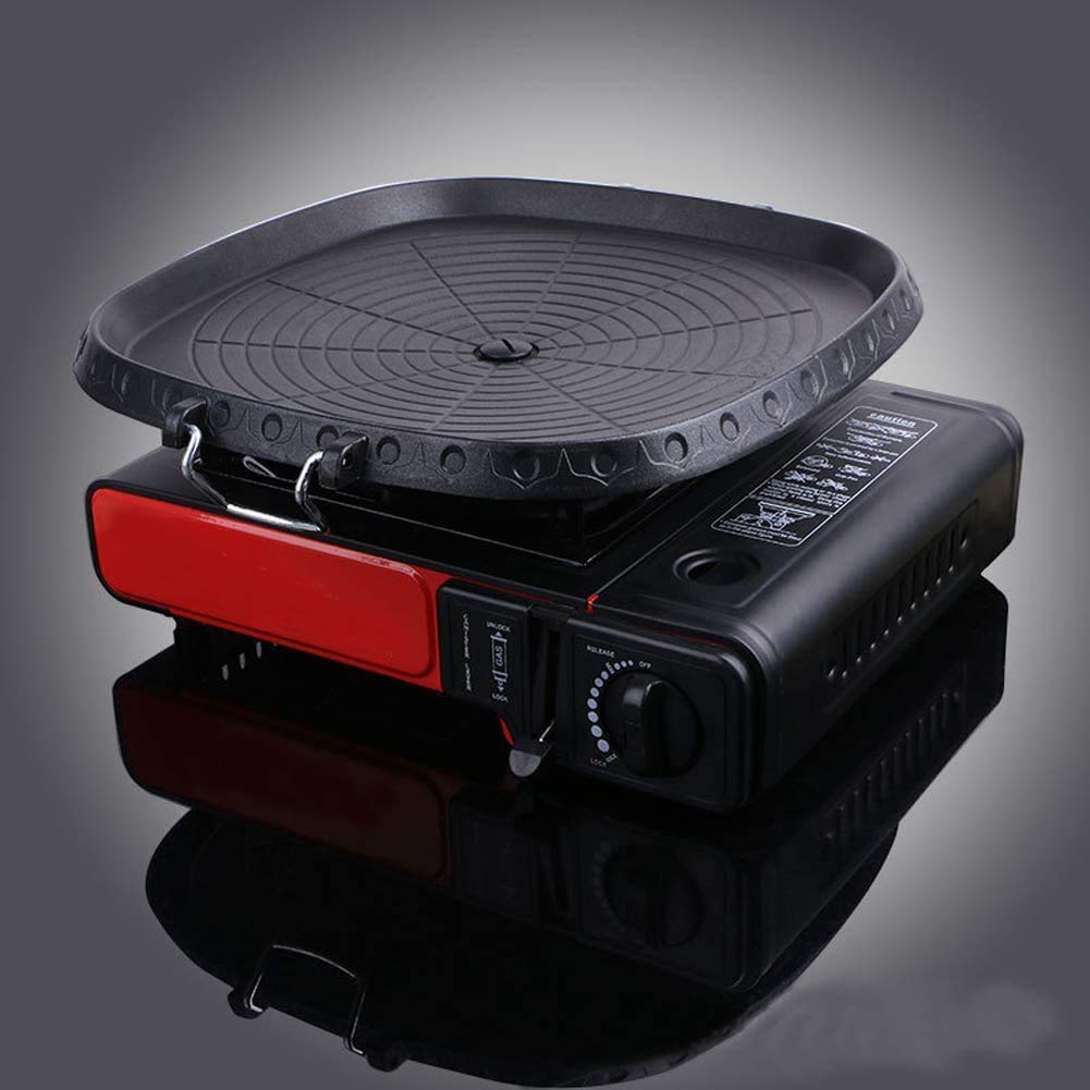 Korean Style Square Grill Pan with Maifan Coated Surface,Non-stick Smokeless Barbecue Stovetop Plate for Indoor Outdoor BBQ