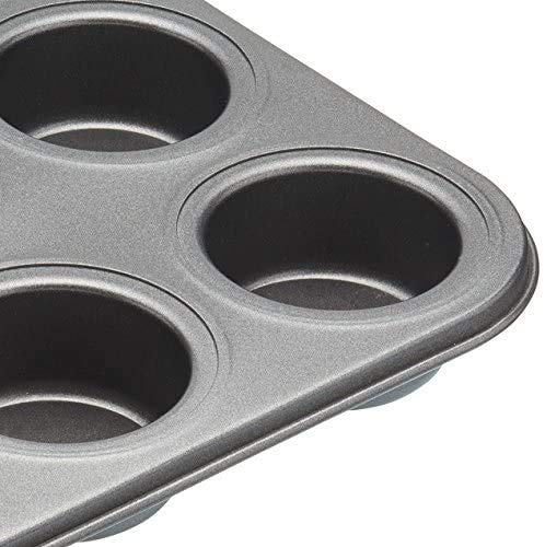 MasterClass KCMCHB96 12 Hole Mini Sandwich Tin with Loose Bases and PFOA Non Stick in Gift Box, Robust 1 mm Carbon Steel, 27 x 36 cm, Grey