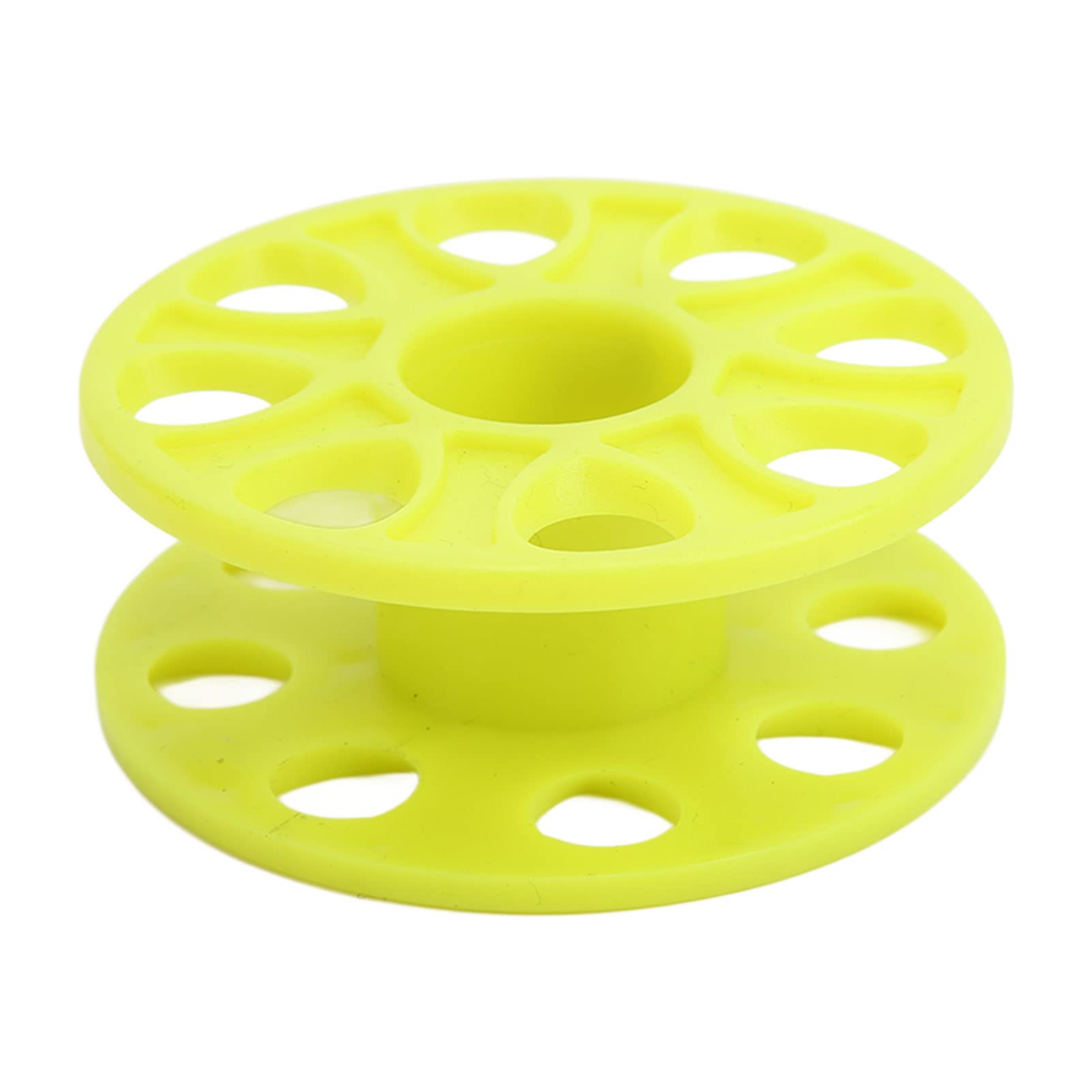 LAIONTY Portable Round Underwater Sports Reel, Eight Round Holes Plastic Diving Safety Accessoriess Storage Tool (Yellow)
