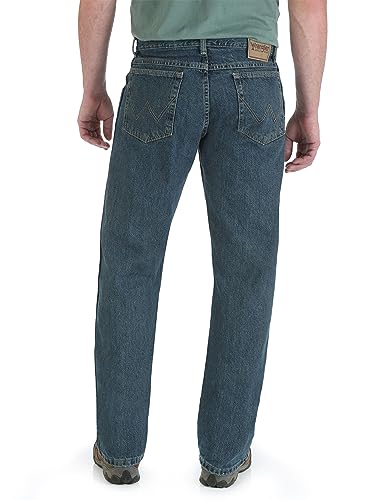 Wrangler mens Rugged Wear Relaxed Straight Fit jeans, Mediterranean, 38W x 29L US