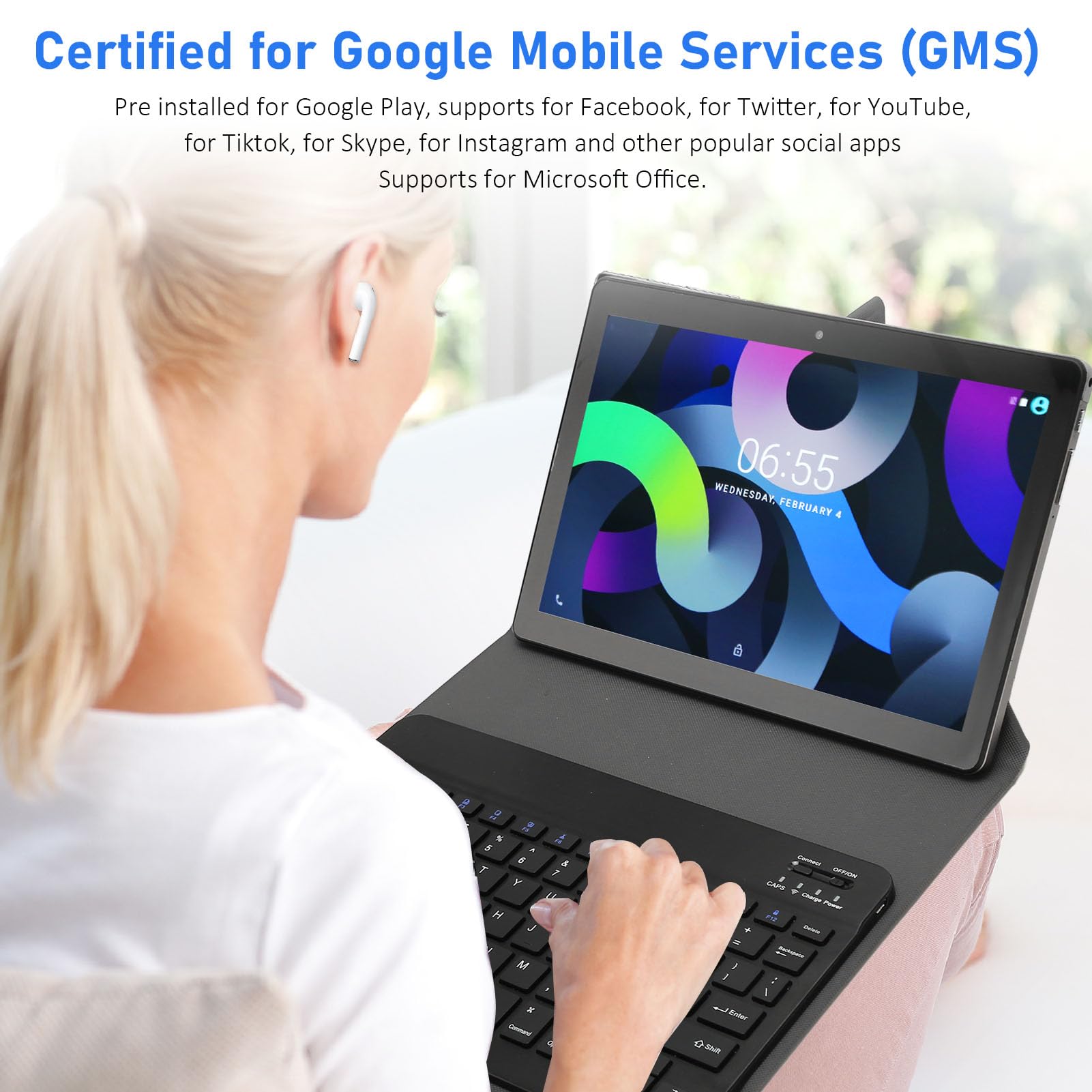 ICRPSTU HD Tablet, 2 in 1 MT6735 Octa Core CPU Business Tablet 5G WiFi for Work (#4)
