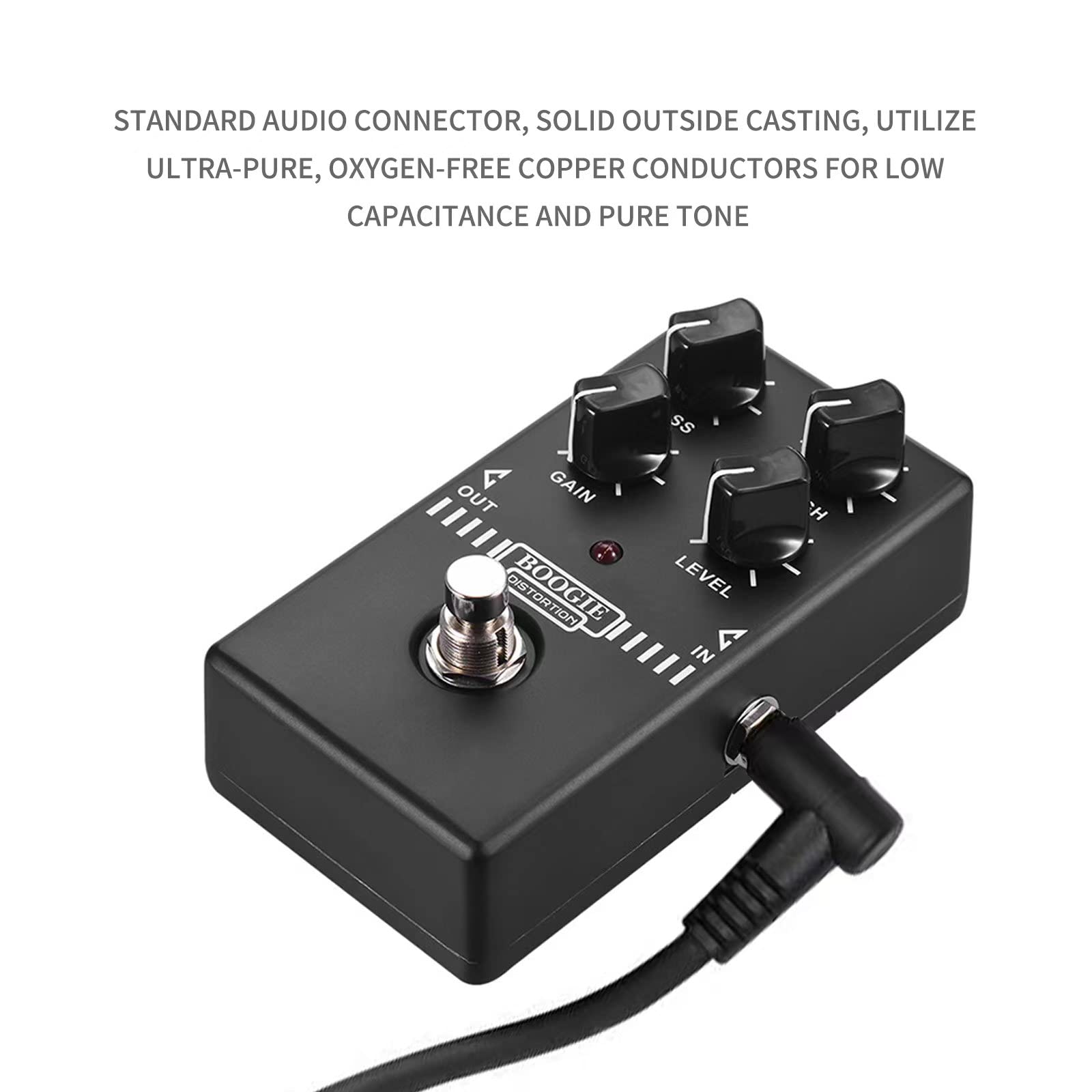 LYU 6 Inch Patch Cable for Guitar Effect Pedal Cables Black, Maximize Pedalboard Space(4pcs)