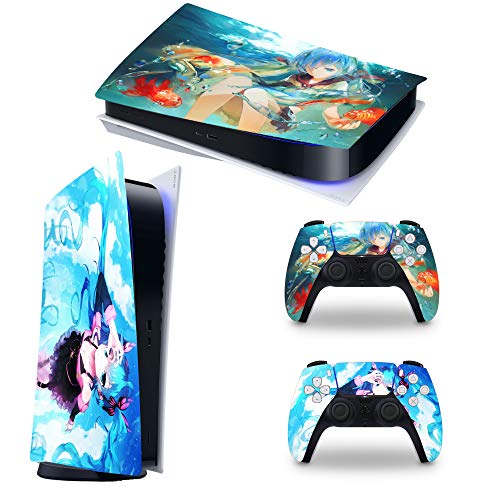 Hot Girl Anime PS5 Standard Edition Whole Body Vinyl Skin Sticker Decal Cover for PlayStation 5 System Console and Controllers