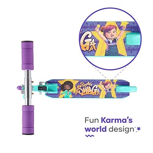 Karma’s World 2 Wheel Kick Scooter for Kids - Easy & Portable Fold-N-Carry Design, Ultra-Lightweight, Comfortable & Safe, Durable & Easy to Ride