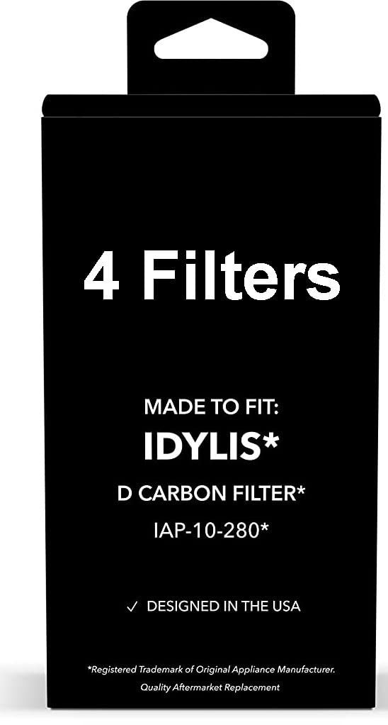 Merchandise Mecca 4 Pack of Idylis D Carbon Activated Pre Filters Machine Precut Compatible with Idylis Purifier Models AC-2118 & AC2123