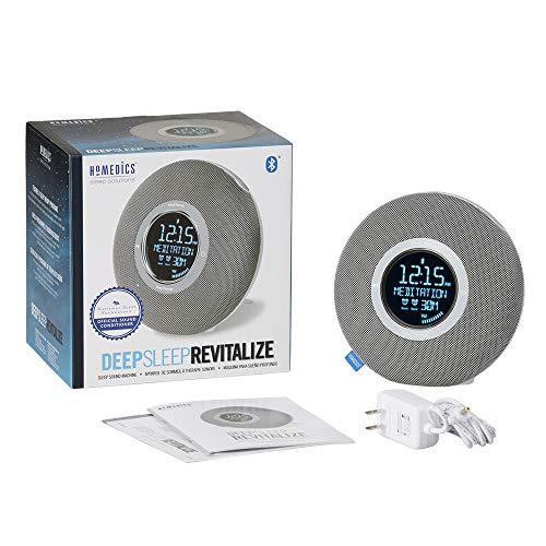 HoMedics® Deep Sleep Revitalize Sleep Sound Alarm Clock 9 Programs, 4 White Noises, 10 Sounds Incl. Nature/Meditation, Volume Control, Auto-Off Timer