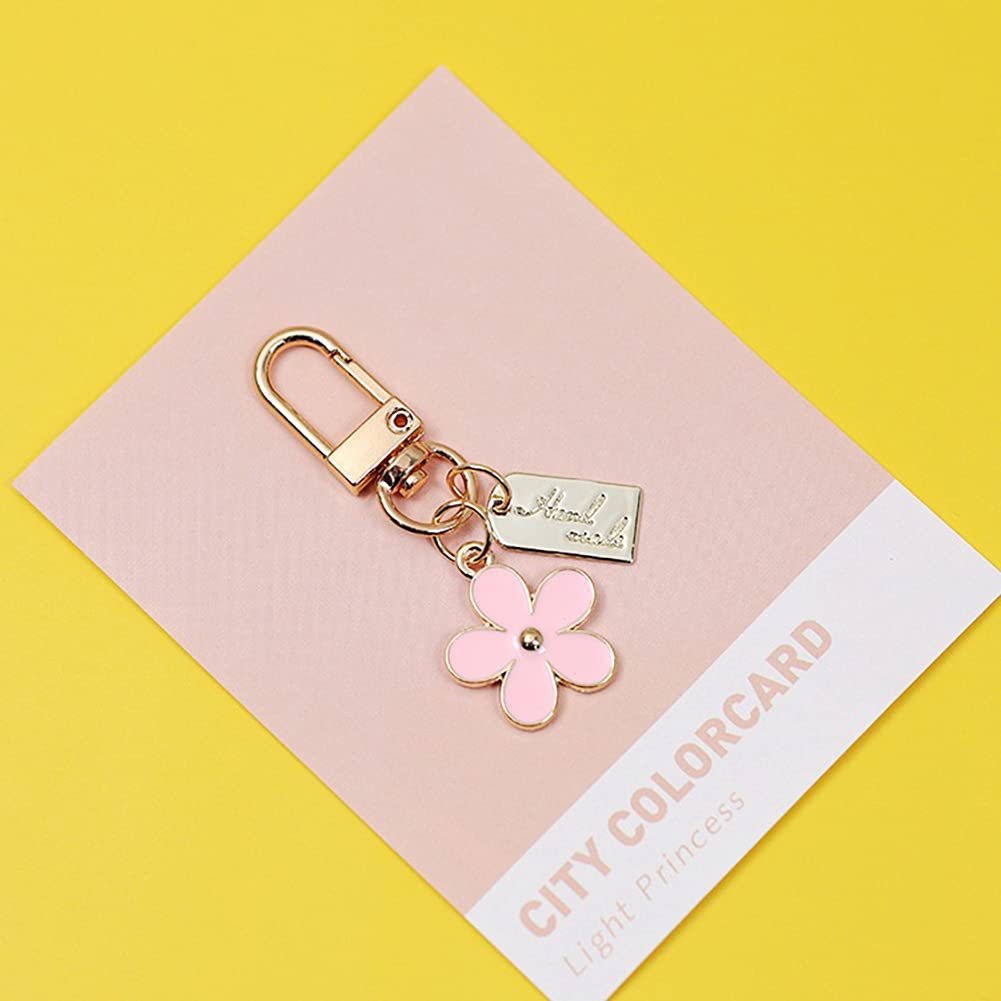 HOSBY 3 Pcs Keychains for Women, Bag Charm Flower Key Chain Car Key Ring Pendant for Purse, Handbag Bag, Earphone Case Decoration