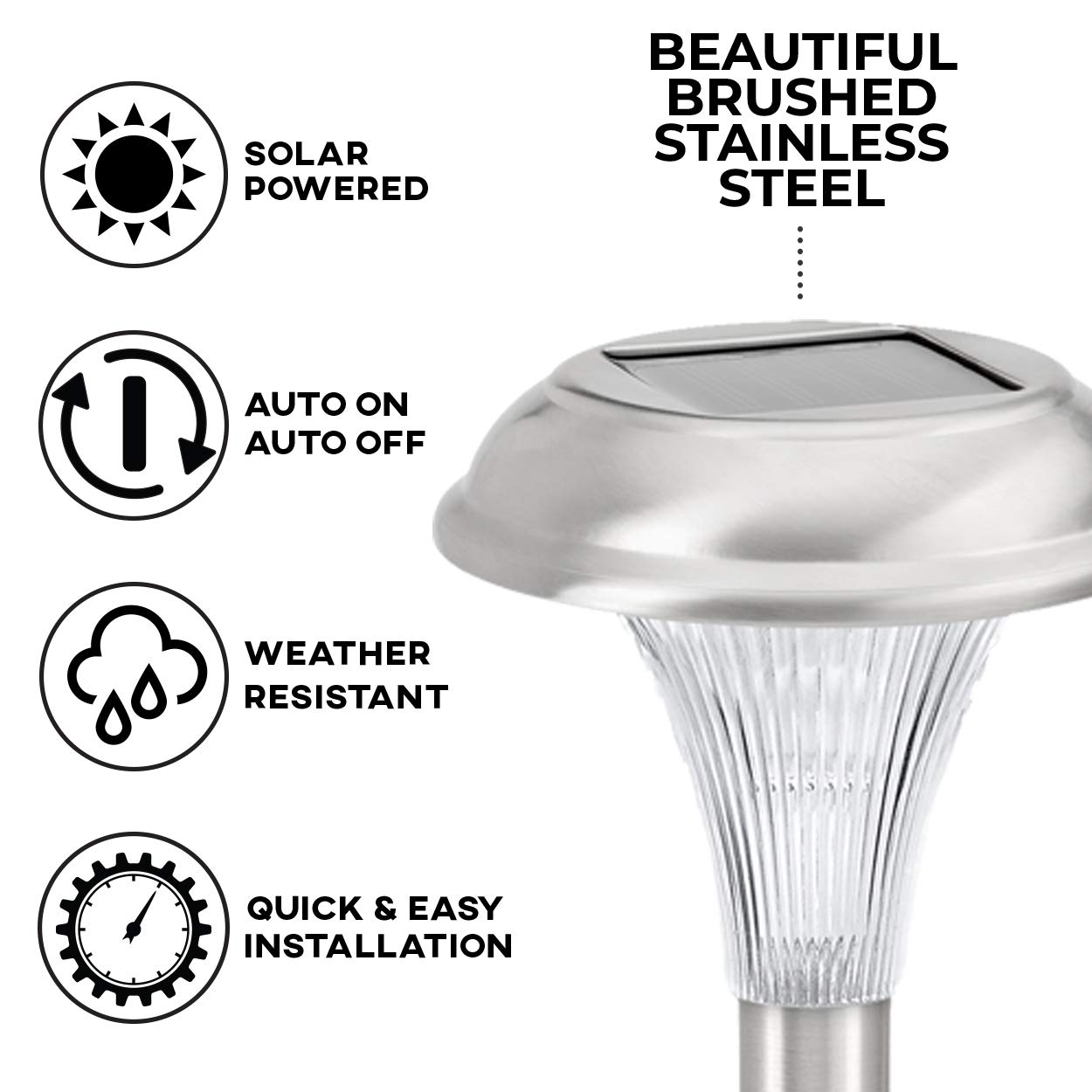 GardenBliss Best Solar Lights for Outdoor Pathway, 10 Brightest Light Set for Walkway, Patio, Path, Lawn, Garden, Yard Decor, Double Waterproof Seal, Large Led Landscape Outside Post Lighting Lamps