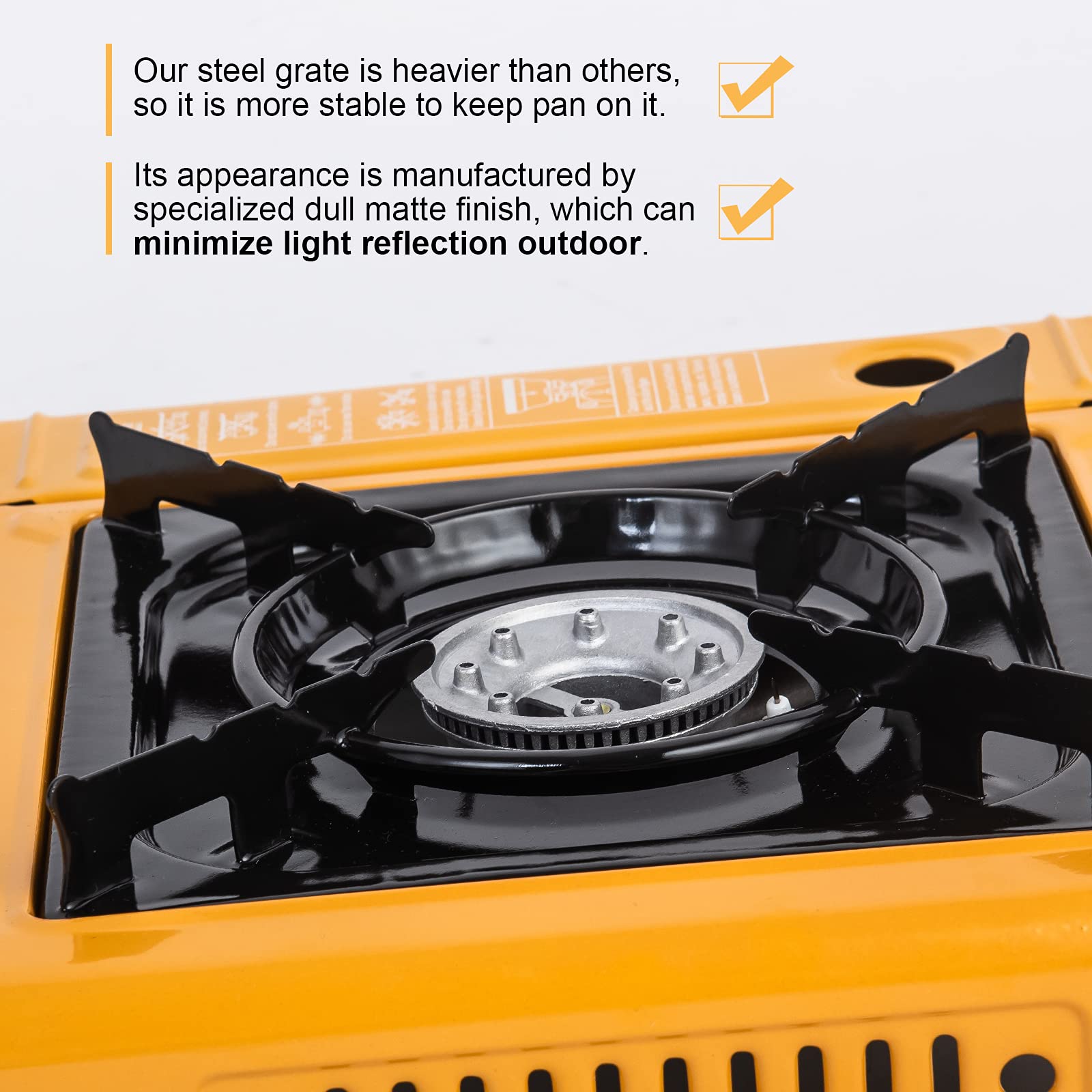 HOTaitai Portable Butane Stove with Wind Guard and Carrying Case, Single Burner Gas Stove Sutiable for Camping Emergency Preparedness
