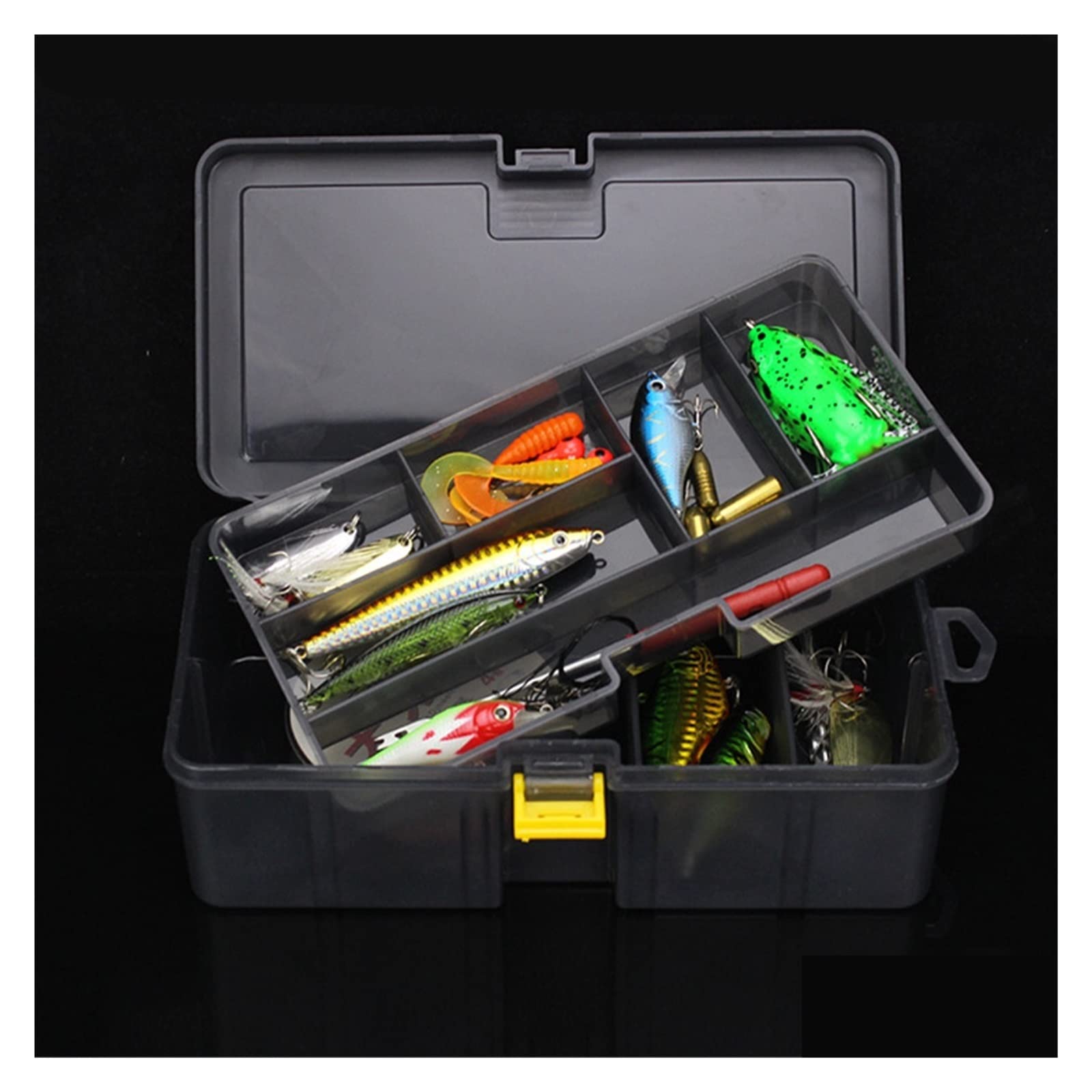 MEFESE Fishing Tackle Box Multi-Division Dual Layer Bait Lure Hook Case Storage Boxes Supply Organizer Accessory Large Capacity