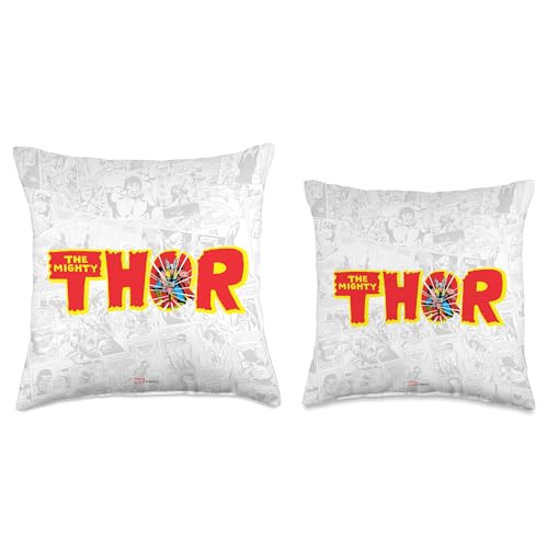 Marvel Mighty Thor Retro Comic Book Throw Pillow, 18x18, Multicolor
