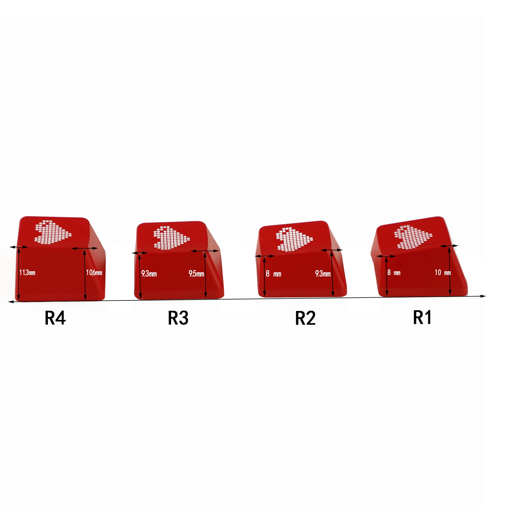 Mechkeeb Love Heart OEM Profile Keycaps 1.6mm Thickness Backlit Shine Through Keycaps Esc WASD Arrow for MX Mechanical Gaming Keyboard (Heart Red ESC 1 pcs)