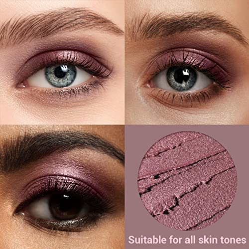LUXAZA Eye Shadow Stick, Cream Single Makeup with Blending Brush, Eye Brightener Stick, Blush Stick, Eyeliner, Smooth Metallic #75 Ruby Pearl