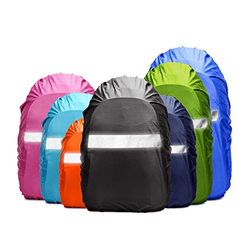 WSZCML Backpack Rain Cover, Upgraded Adjustable Waterproof Backpack Cover (10-90l) (Orange, S (for 10L-25L Backpack))