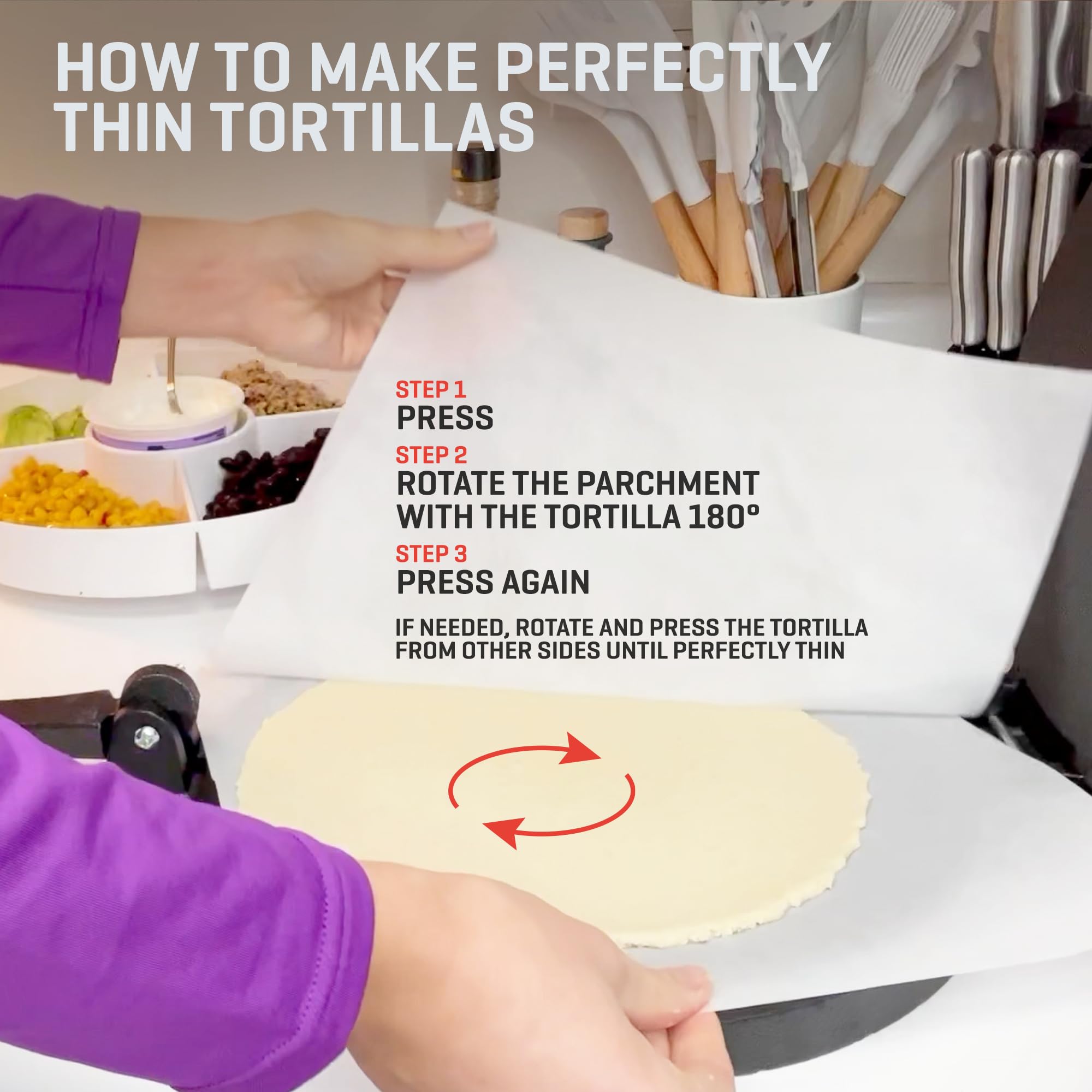 Uno Casa Cast Iron Tortilla Press 10 Inch with Cast Iron Comal Pan - Bundle of Cast Iron Tortilla Skillet for Roti Pan, Tawa Pan, Dosa Pan & Tortilla Press Pataconera