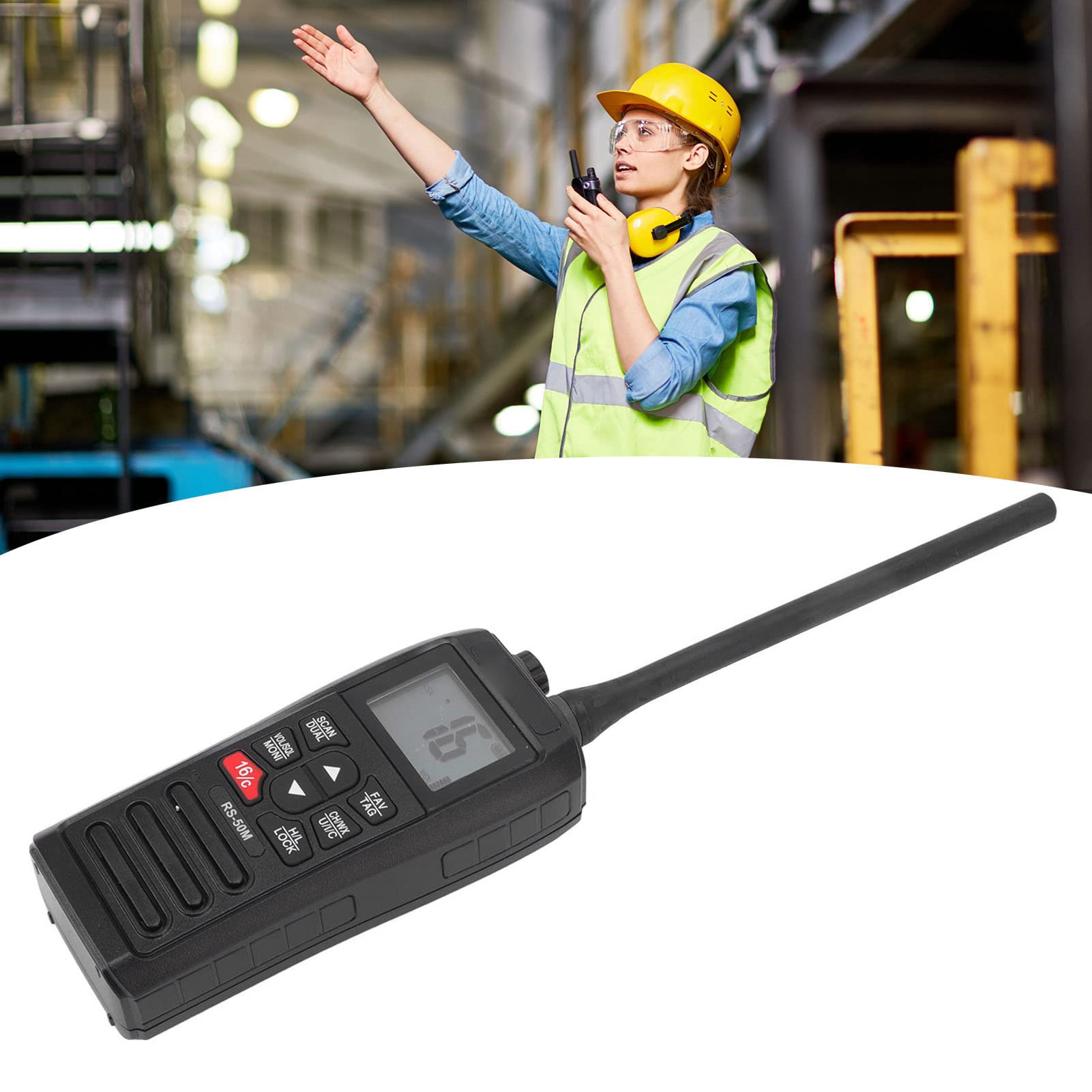 Marine Radio, Floating IP67 Waterproof Walkie Talkies AC100-240V Handheld for Ship (US Plug)