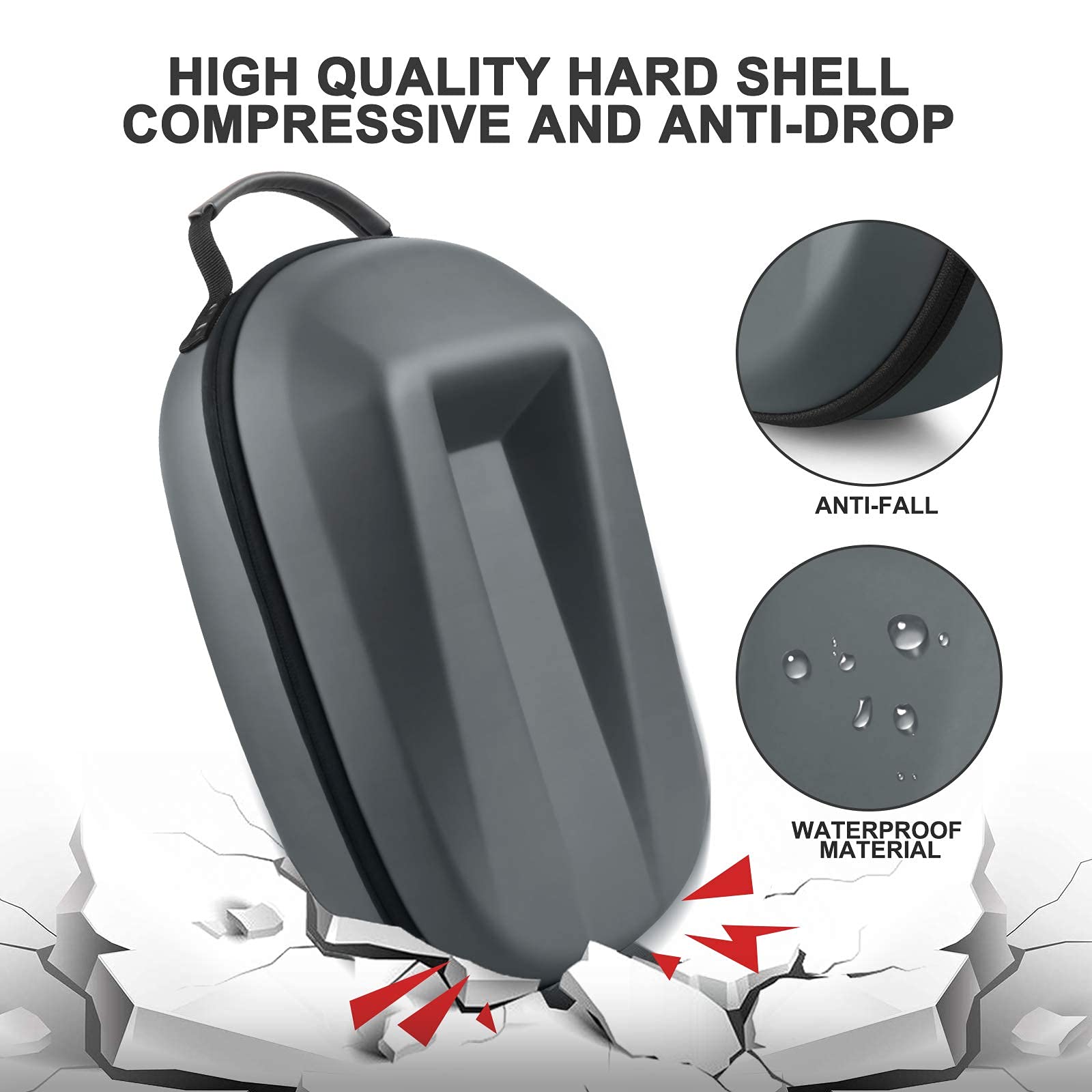 Hard Carrying Case for Oculus Quest 2 Head Elite Strap and All-in-one VR Headset Storage Bag Modern Travel Case fit Meta Quest 2 Accessories(Grey)