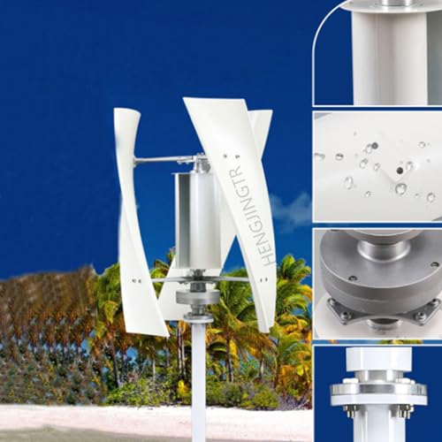 HENGJINGTR 400W Wind Turbine Generator,12V/ 24V/48V DC Vertical Wind Power Turbine Generator with Controller Kit 3 Blades for Hybrid Wind Solar System,48v
