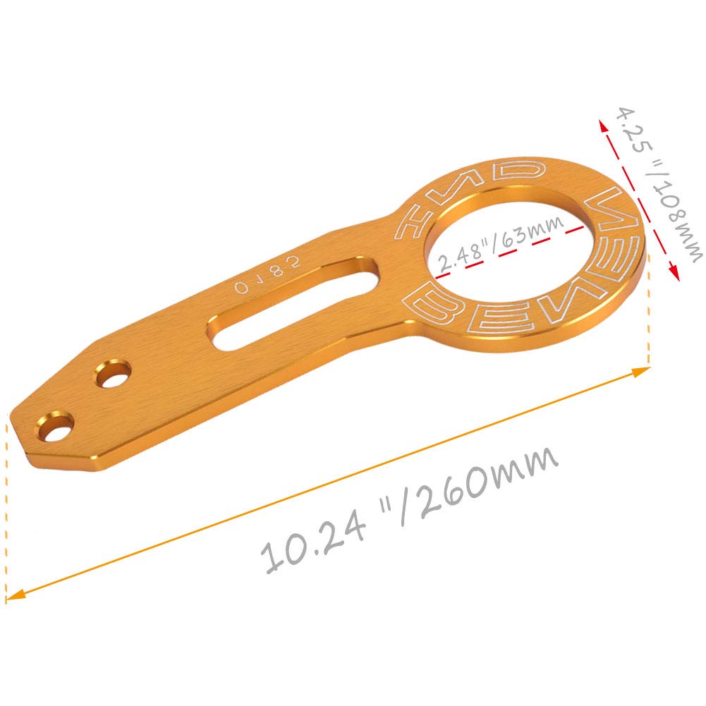 HENGSHENG Rear Tow Towing Hook for Universal Car Auto Trailer Ring Aluminum Racing Trailer Hook-Golden