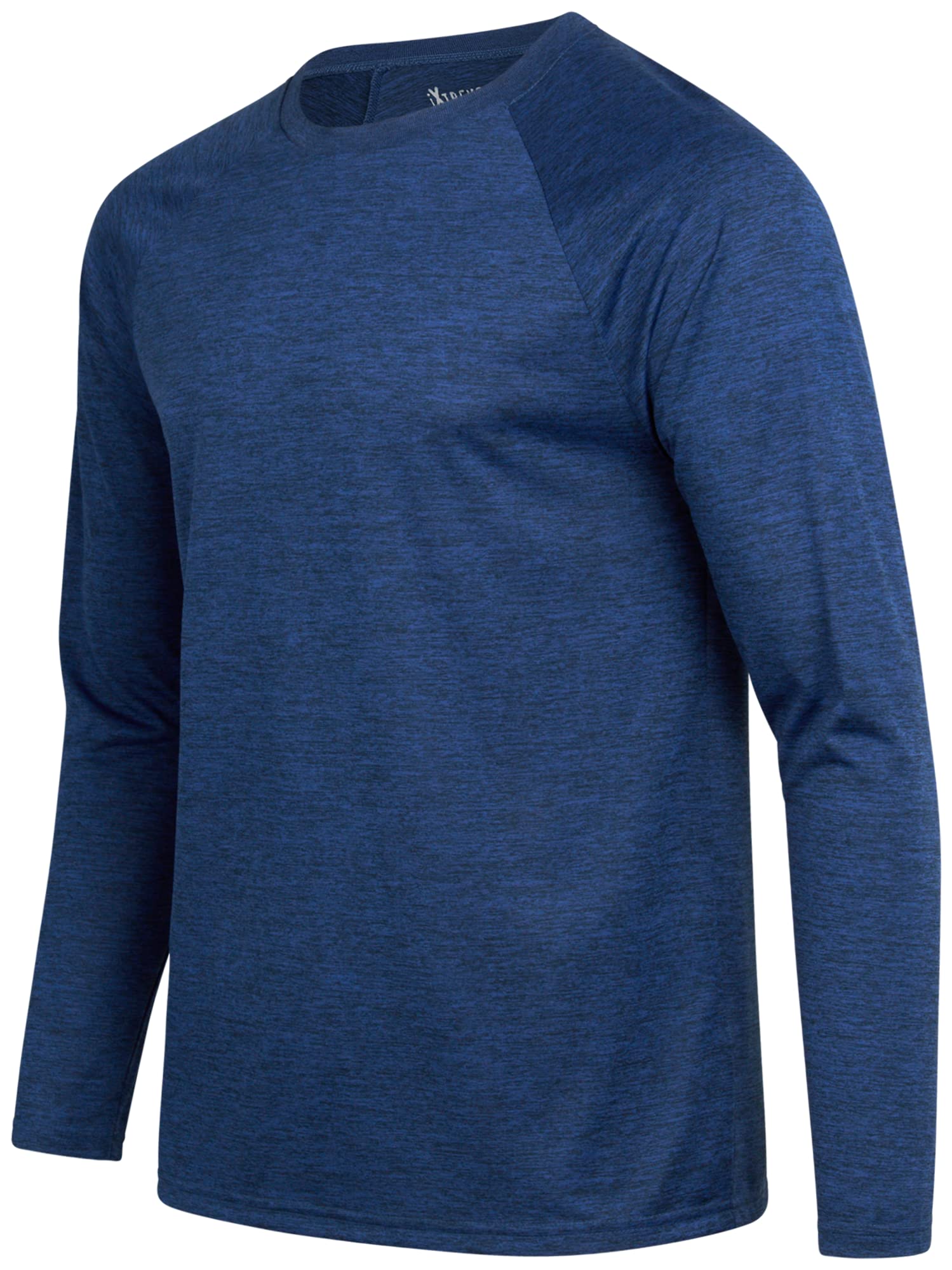 iXtreme Men’s Active T-Shirt - 4 Pack Performance Dry-Fit Long Sleeve Sports Tee - Athletic Workout Shirt for Men (S-3X), Size Large, Black/Red/Blue/Grey Marble