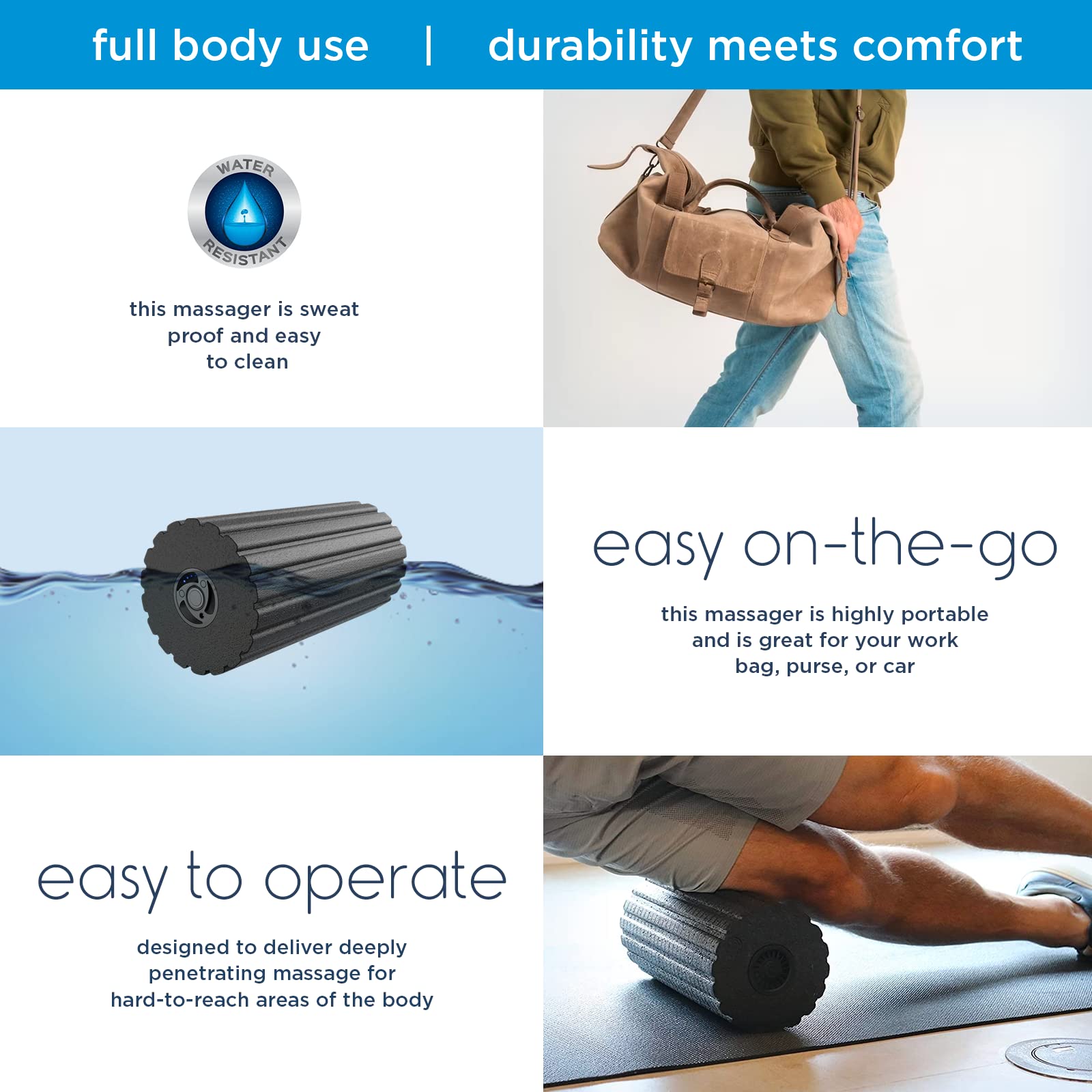 MedMassager Rollvibe Max Vibrating Foam Roller, High Intensity Deep Tissue Muscle Massager with 4 Adjustable Speeds for Pre and Post Workout