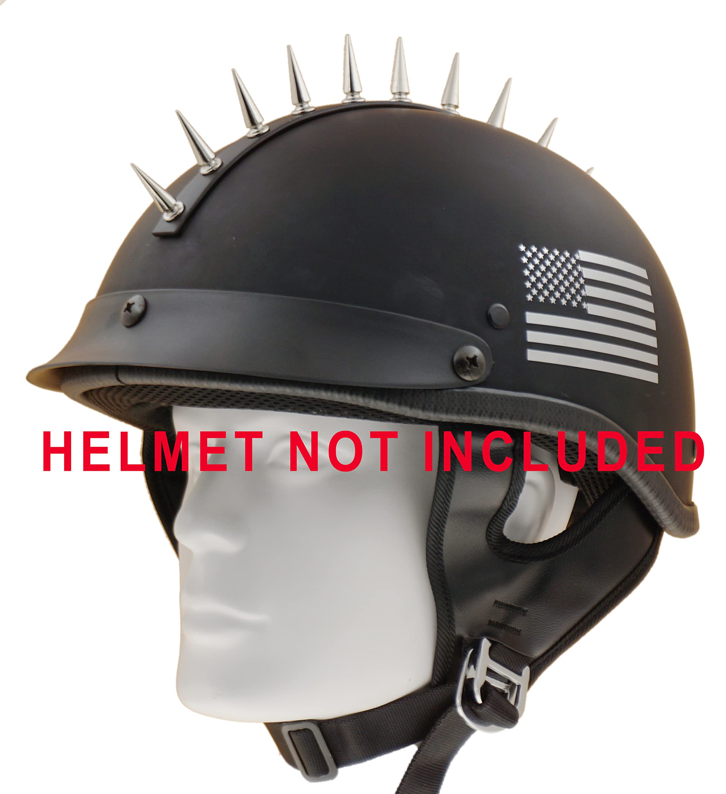Hot Rides Reflecive Punk Rubber Mohawk Warhawk Wig Accessory Stick On Helmet for Ski Skate Bike Biker Bicycle Scooter Motorcycle Helmet (Saw - Black)