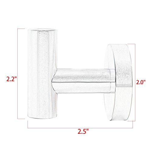 Woooow Modern 304 Stainless Steel Single Prong Round, Wall Robe Hook Brushed Nickel, 4-Pack
