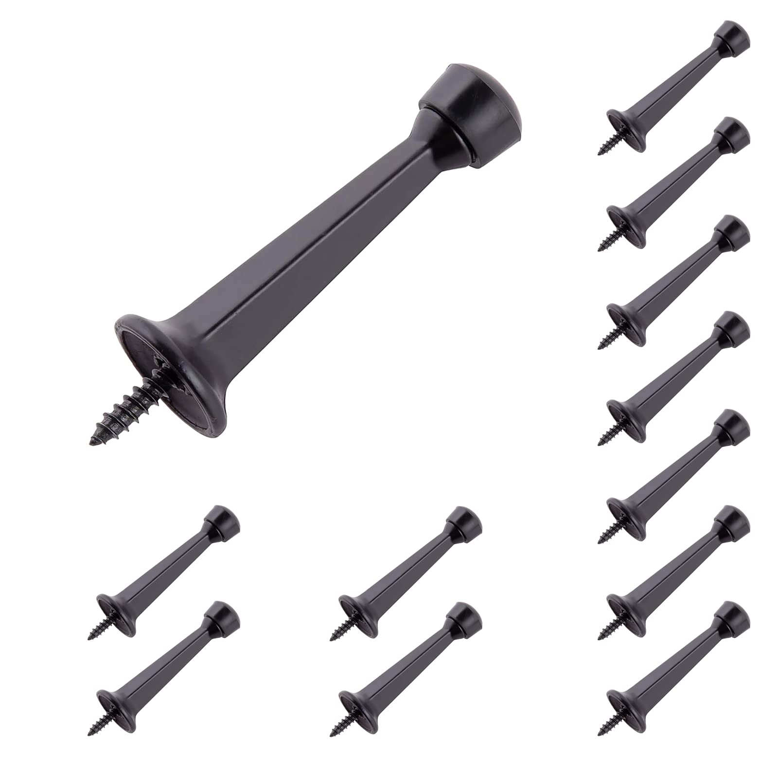 HOME MASTER HARDWARE Solid Heavy Duty Door Stops Door Stoppers 3" Oil Rubbed Bronze w/Rubber Tip 12 Pack