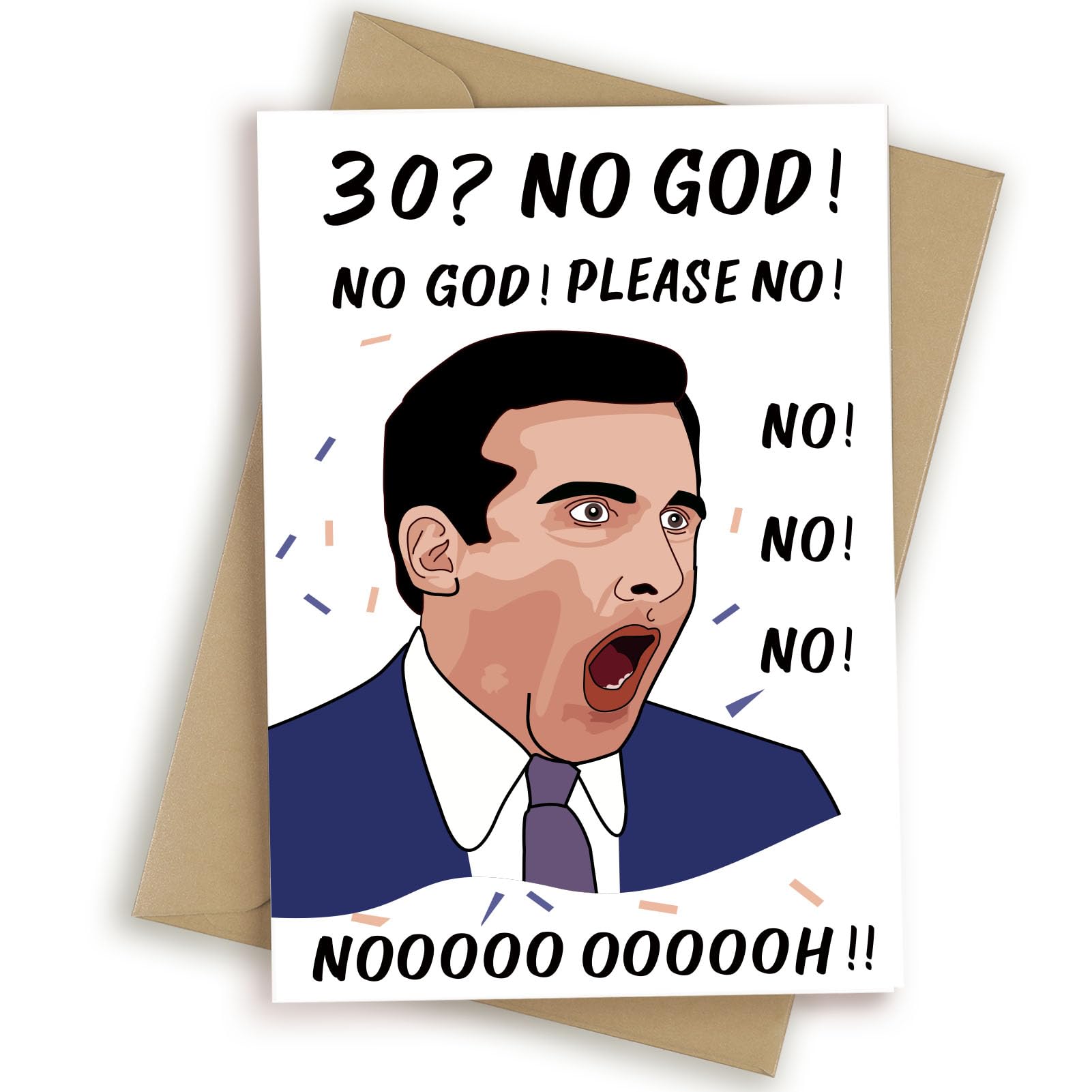 HEALSLA Funny 30th Birthday Card, Best Friend Birthday Card for Women, Humorous Office Michael Scott Birthday Card for Boyfriend, Husband with Kraft Envelope