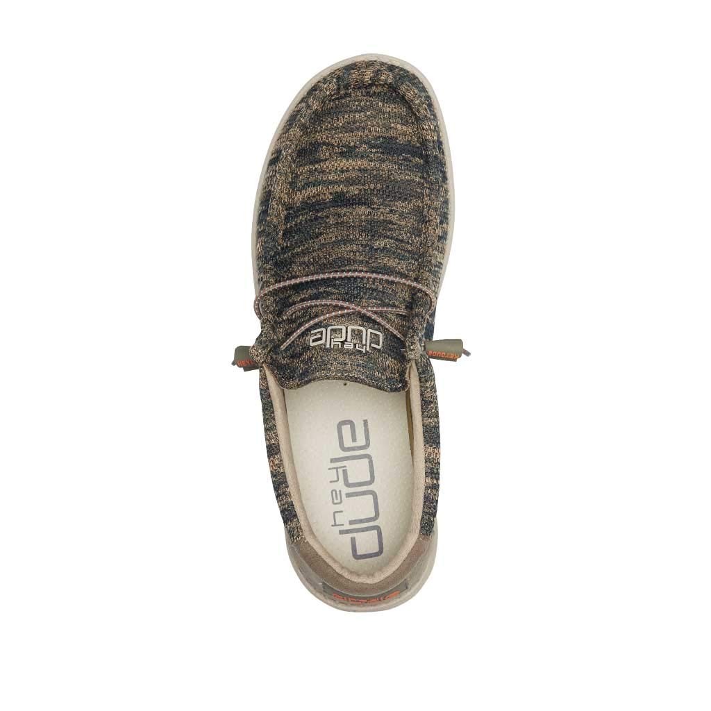 Hey Dude Men's Wally Sox Woodland Camo Size 9 | Men’s Shoes | Men's Lace Up Loafers | Comfortable & Light-Weight