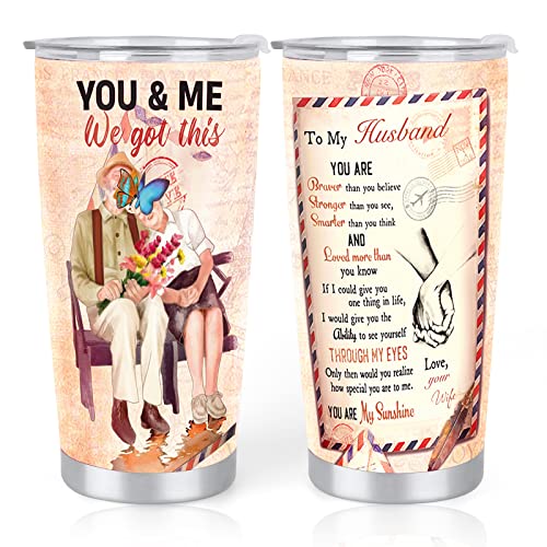 Jucham Father's Day Gifts for Husband, 20oz Stainless Steel Vacuum Insulated Tumbler Travel Coffee Mug - Birthday Day Gifts, Christmas Gifts, Valentine's Day for Men - Dishwasher Safe