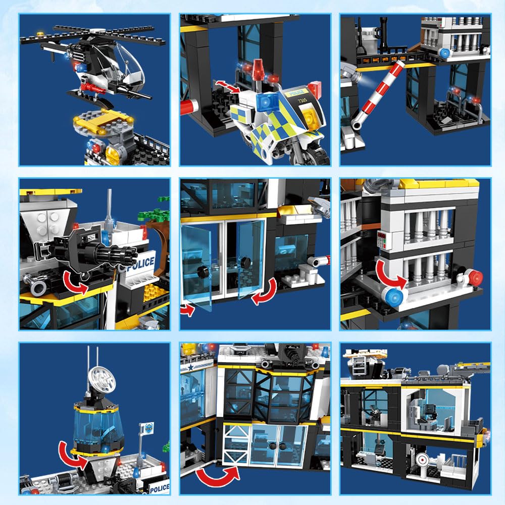 Loz Silan City Police Station Building Kit Island Prison Architecture Building Blocks