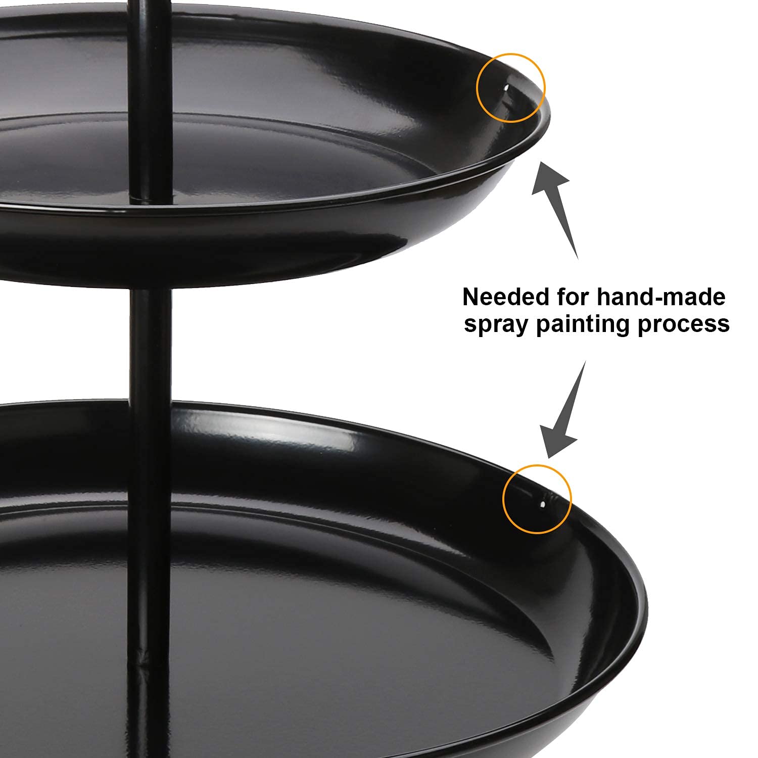 LIFESTIVAL 5 Pcs Black Cake Stands Set Metal Cupcake Holder Round Dessert Display Plate Serving Platter for Party Wedding Brithday Baby Shower Celebration Home Decoration