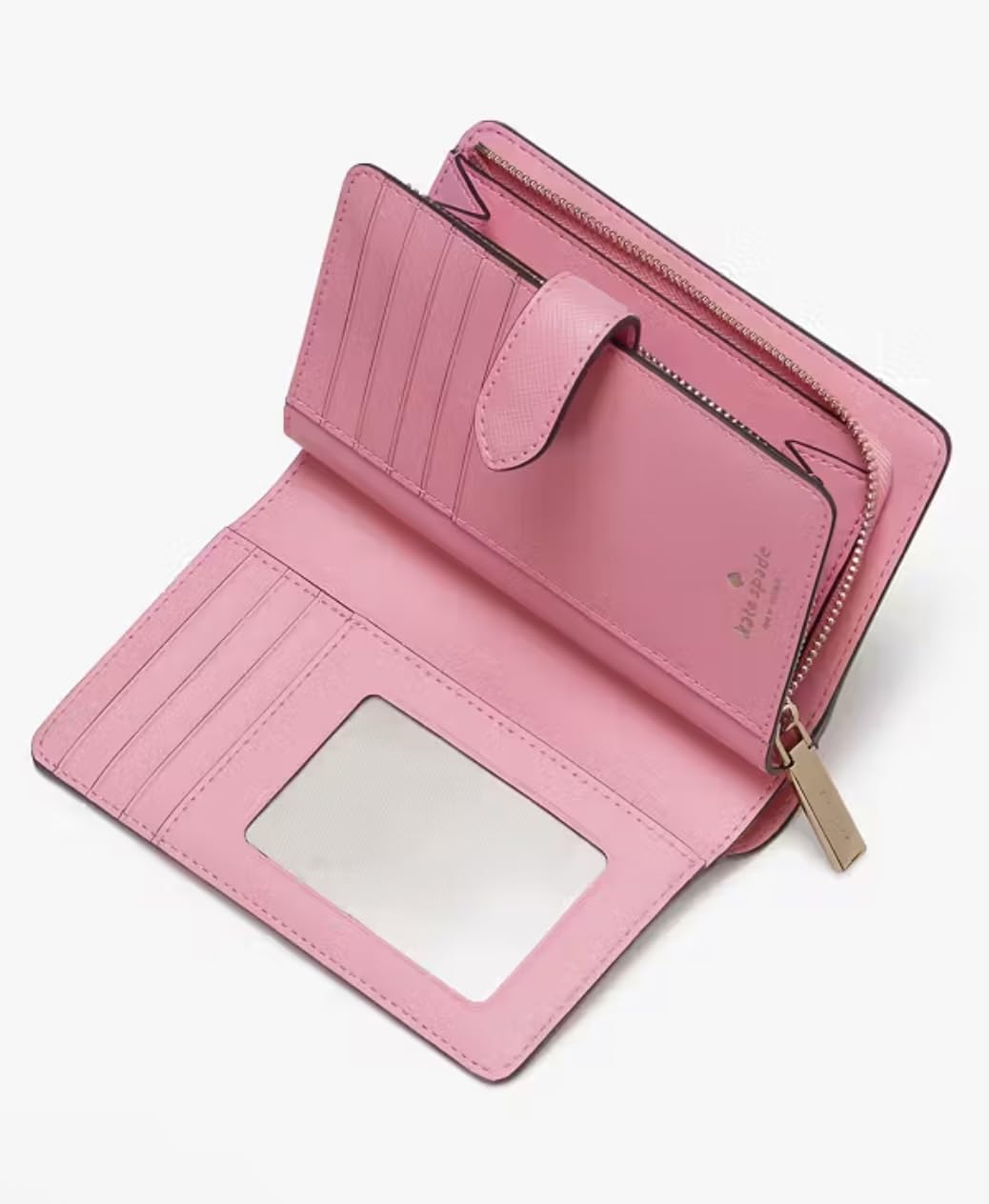 Kate Spade Madison Saffiano Leather Medium Compact Bifold Wallet Blossom Pink, KC580