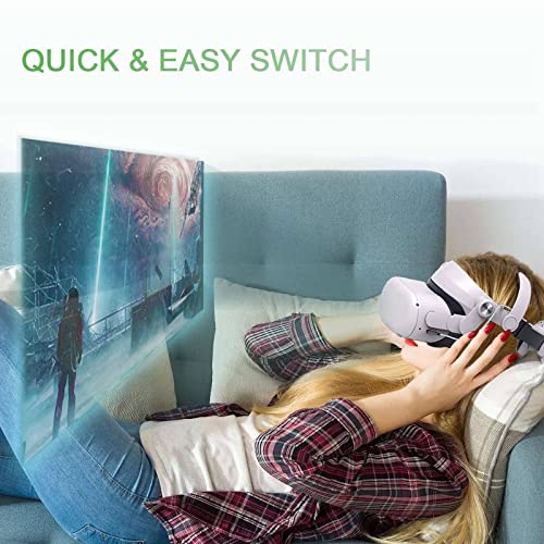 Head Strap with 5000Mh Battery Pack, VR Headset Accessories Compatible with Oculus/Meta Quest 2, Soft Foam & Skin-Friendly PU Surface, Lightweight & Adjustable Quest 2 Head Strap for Adults and Child