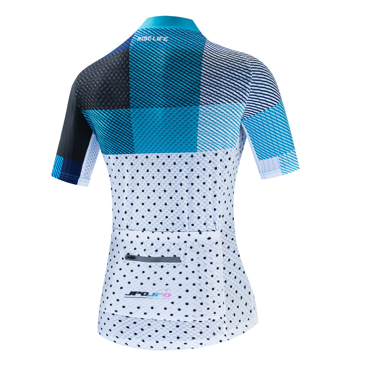 JPOJPO Women Cycling Jersey Short Sleeve Bike Shirt Tops with 4 Pockets Reflective S-3XL