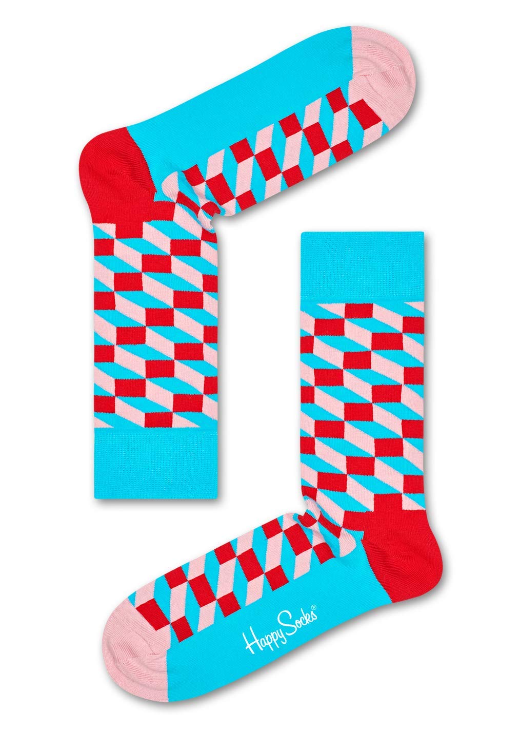 Happy Socks for Men, Women | Casual, Colorful, Fun, Unique Patterns | Premium Cotton Sock (Filled Optic, Pink, Size 9-11)